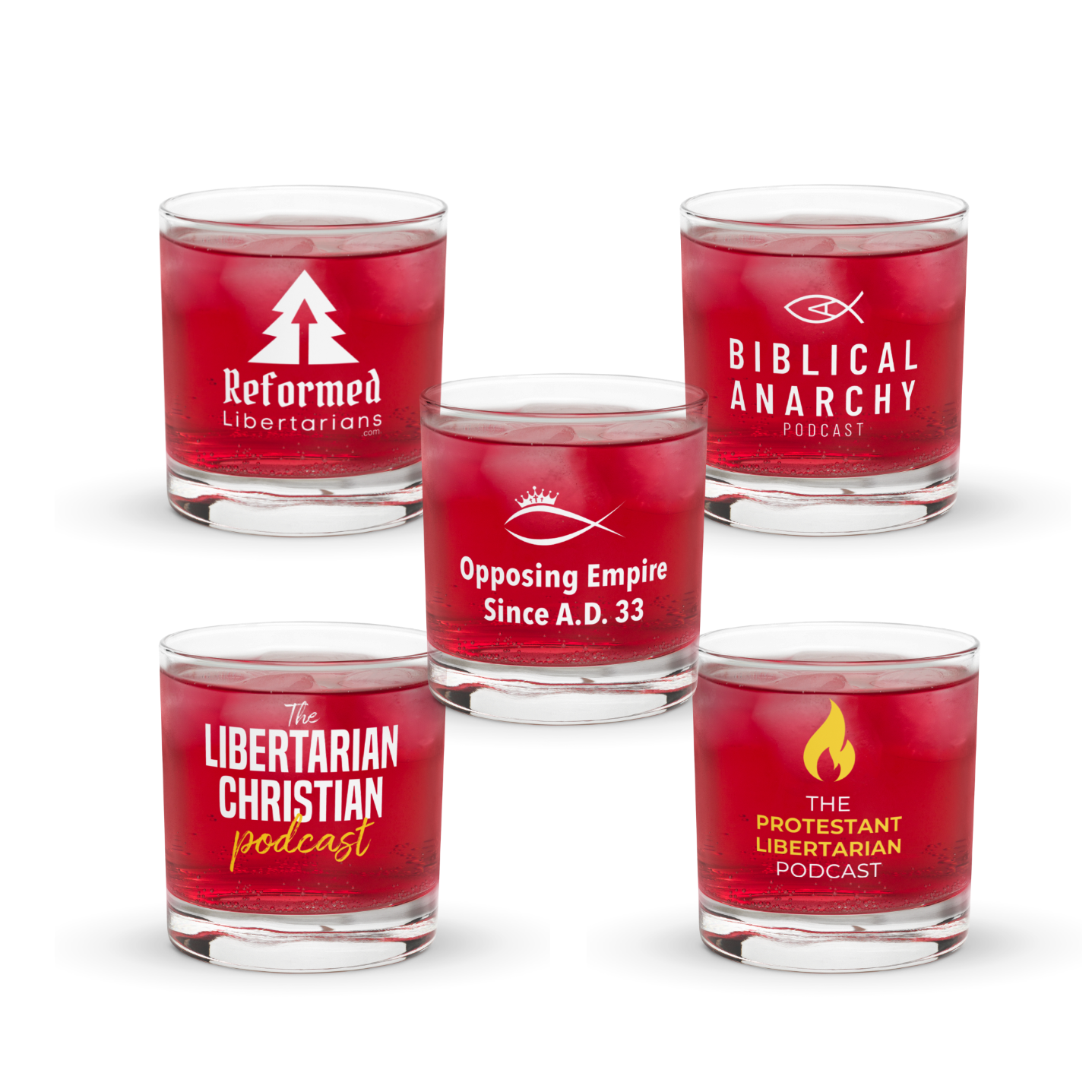 Rocks Glasses - Full Set | Libertarian Christian Institute